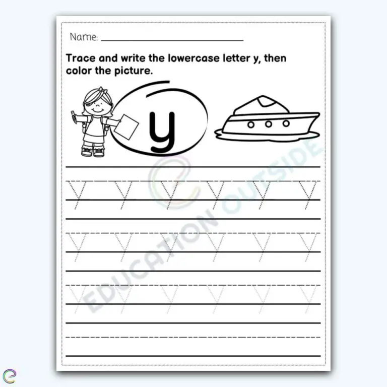 Lowercase Letter y - Tracing Worksheet - 3 Pack