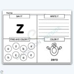 Lowercase Letter z - Alphabet Activity Mat