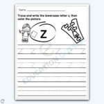 Lowercase Letter z - Tracing Worksheet - 3 Pack