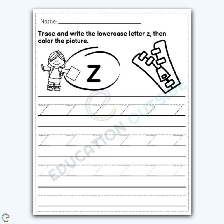 Lowercase Letter z - Tracing Worksheet - 3 Pack