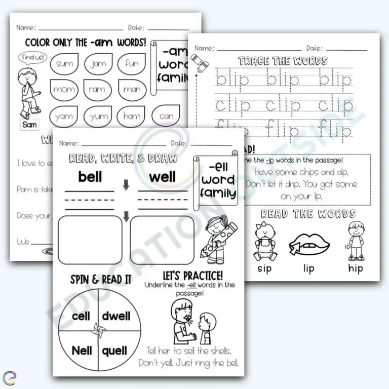 Short Vowel Word Family Worksheets Bundle - 50 Worksheets Included!