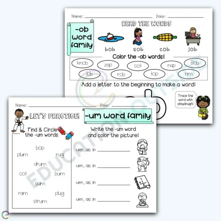 Short Vowel Word Family Worksheets Bundle - 50 Worksheets Included!