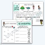 Short i Word Family Worksheets - 10 Unique Pages - Color and B&W Included!