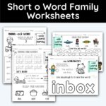 Short o Word Family Worksheets - 10 Worksheets Included!