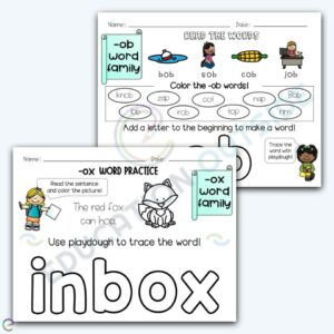 Short o Word Family Worksheets - 10 Worksheets Included!