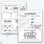 Short u Word Family Worksheets - 10 Worksheets Included!