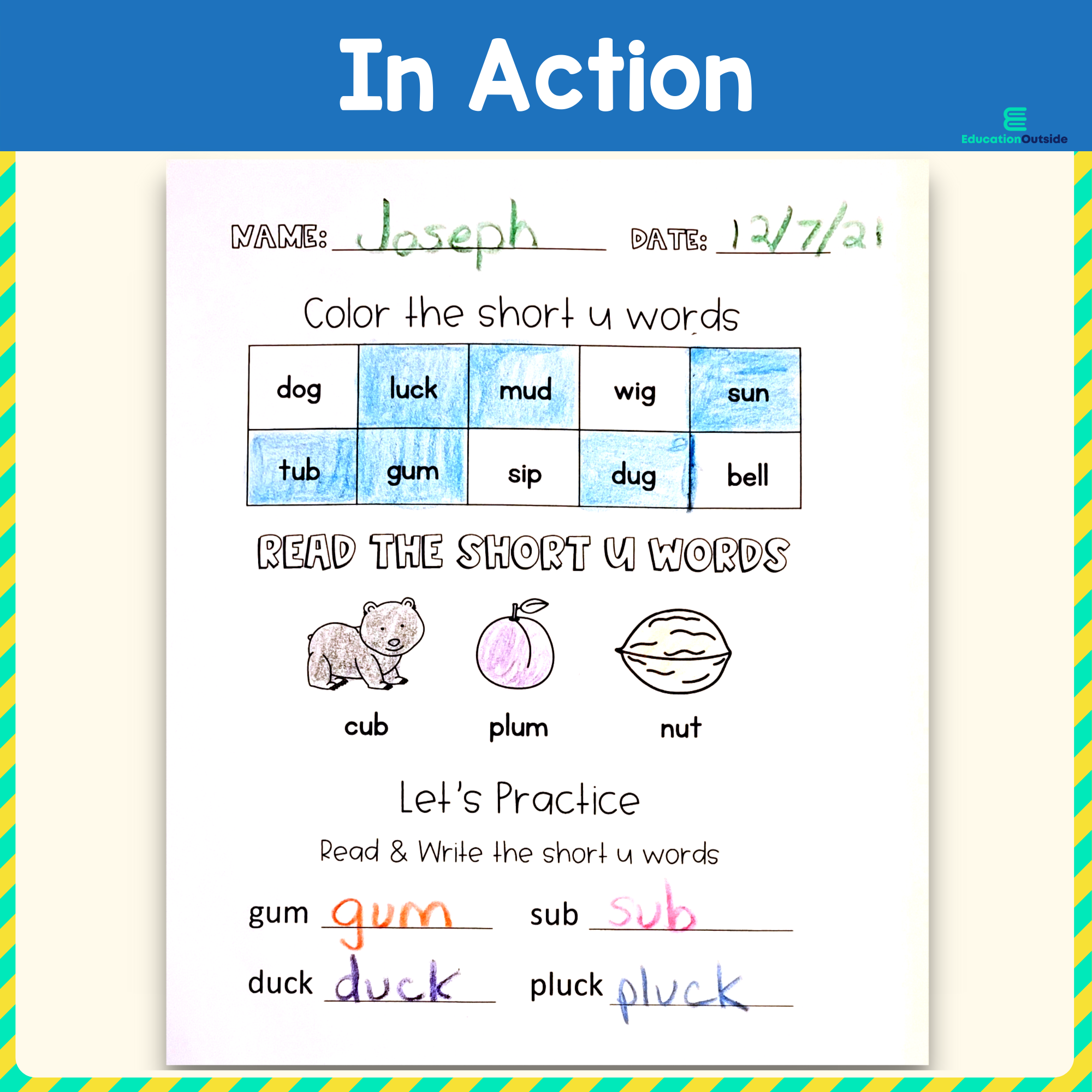 5 Fun Short u Worksheets - Teaching Resources (2023) - Education Outside