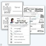 big Sight Word Worksheets - 14 Worksheets Included