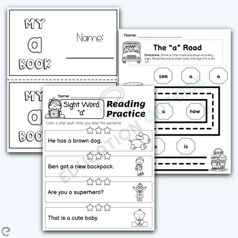 a Sight Word Worksheets - 24 Worksheets Included