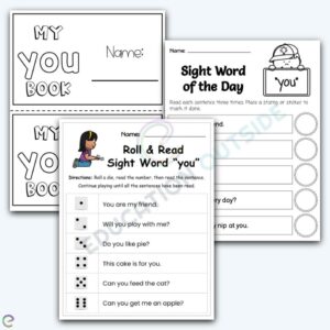 you Sight Word Worksheets - 24 Worksheets Included