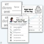down Sight Word Worksheets - 15 Worksheets Included