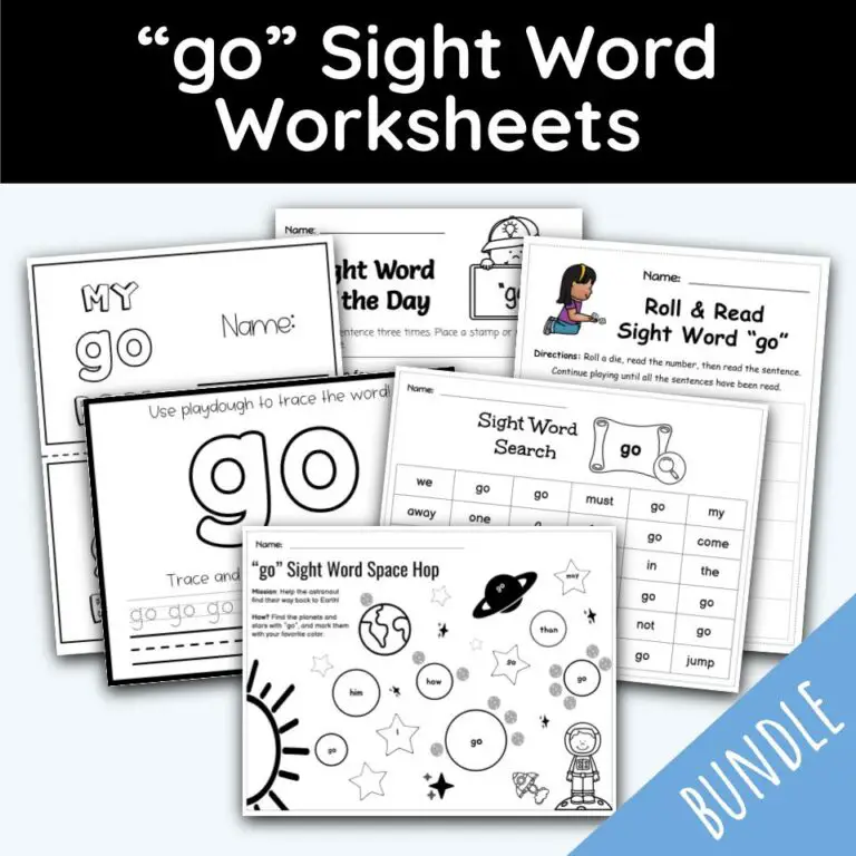 go Sight Word Worksheets - 15 Worksheets Included