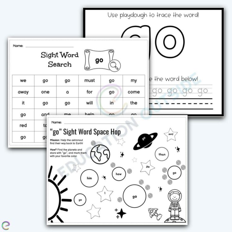 go Sight Word Worksheets - 15 Worksheets Included