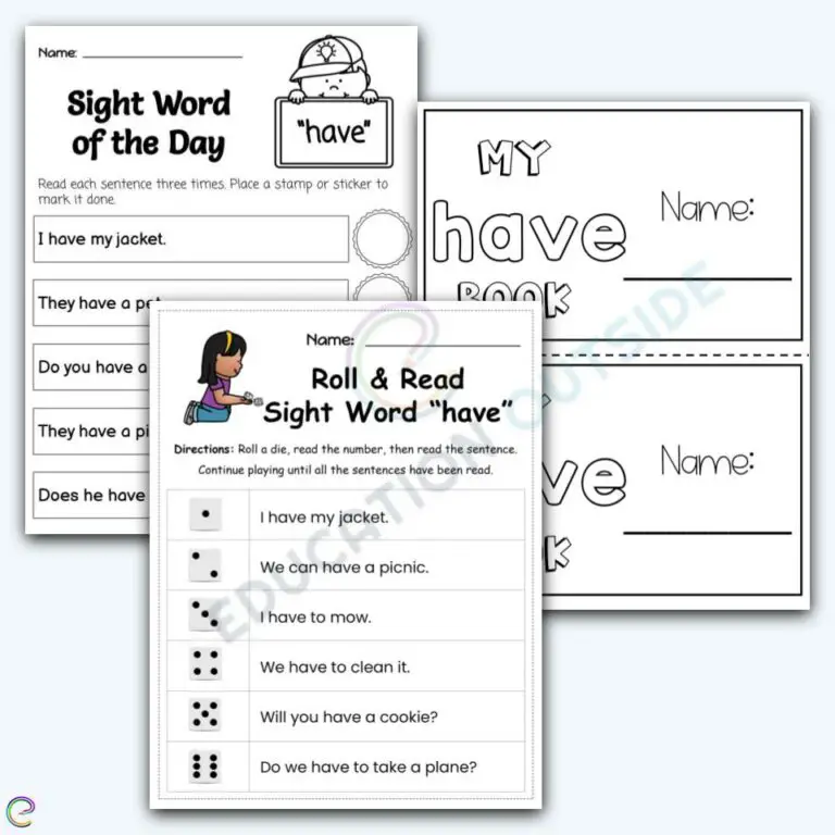 have Sight Word Worksheets - 14 Worksheets Included