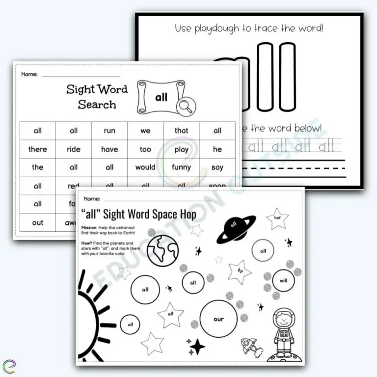 all Sight Word Worksheets - 15 Worksheets Included