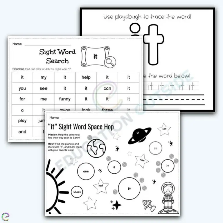 it Sight Word Worksheets - 15 Worksheets Included