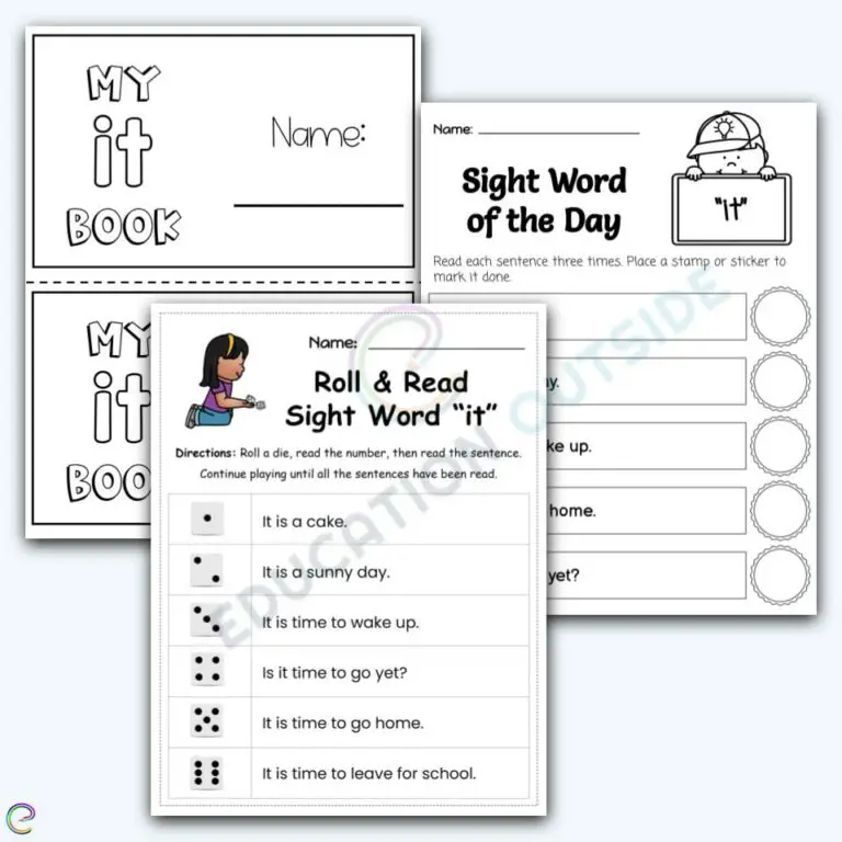 it Sight Word Worksheets - 15 Worksheets Included