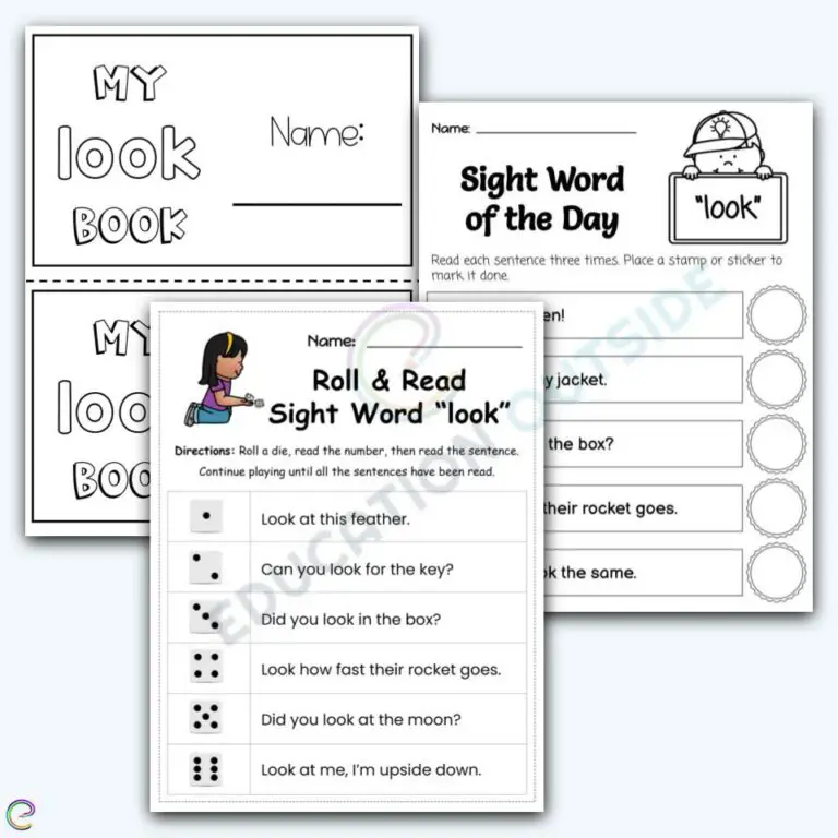 look Sight Word Worksheets - 15 Worksheets Included