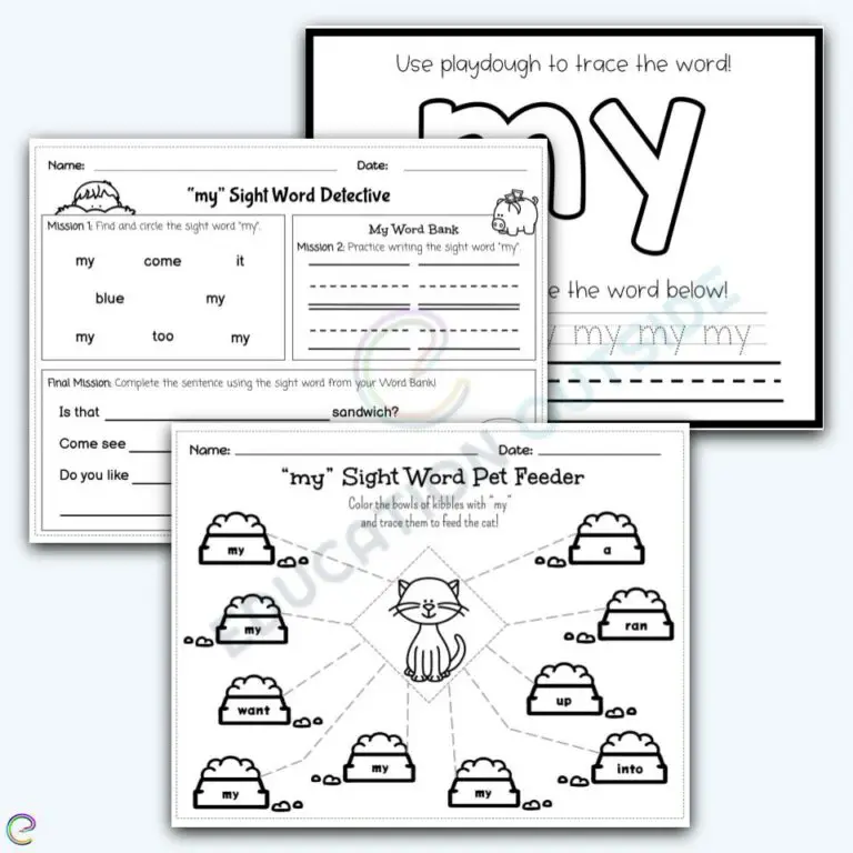 my Sight Word Worksheets - 14 Worksheets Included