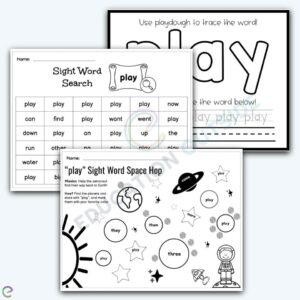play Sight Word Worksheets - 15 Worksheets Included