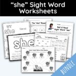she Sight Word Worksheets - 14 Worksheets Included