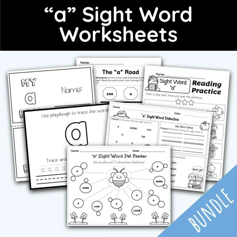 a Sight Word Worksheets - 24 Worksheets Included