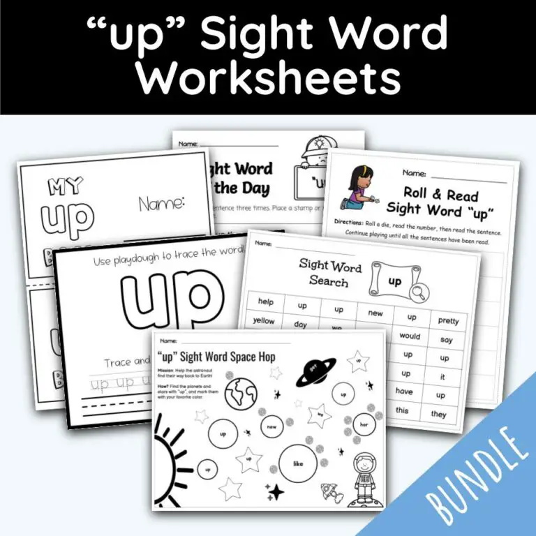 up Sight Word Worksheets - 14 Worksheets Included