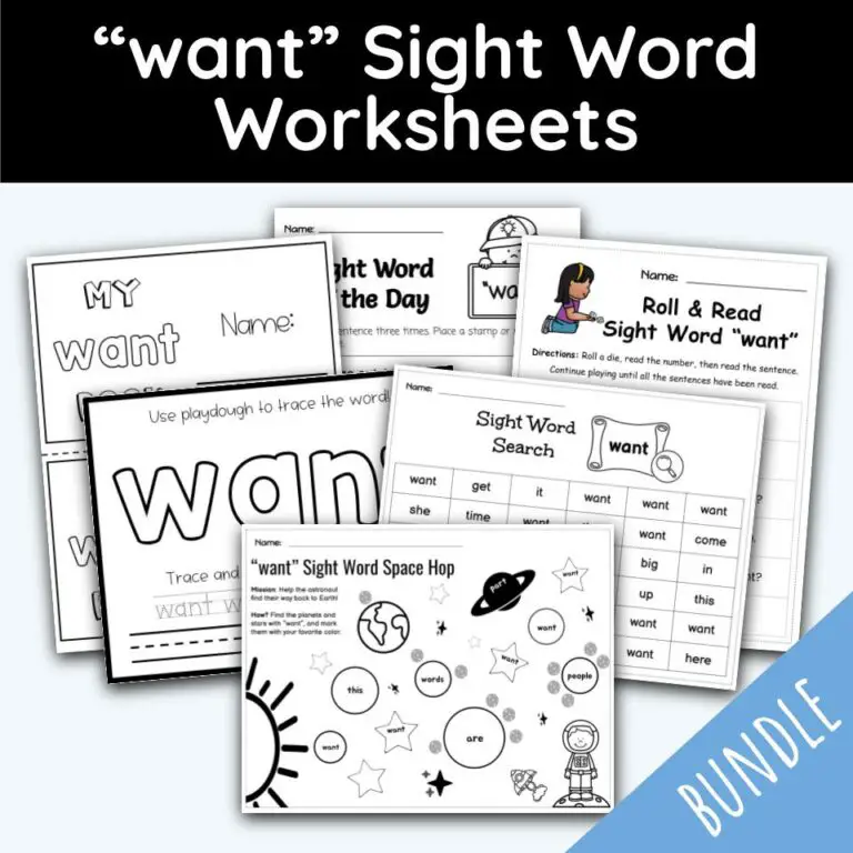 want Sight Word Worksheets - 15 Worksheets Included
