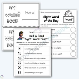 want Sight Word Worksheets - 15 Worksheets Included