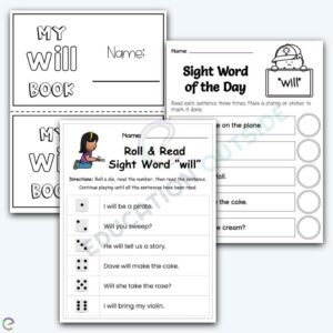 will Sight Word Worksheets - 15 Worksheets Included