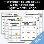 Sight Words Bingo Packet - Pre-primer to 3rd Grade & Fry's First 100!