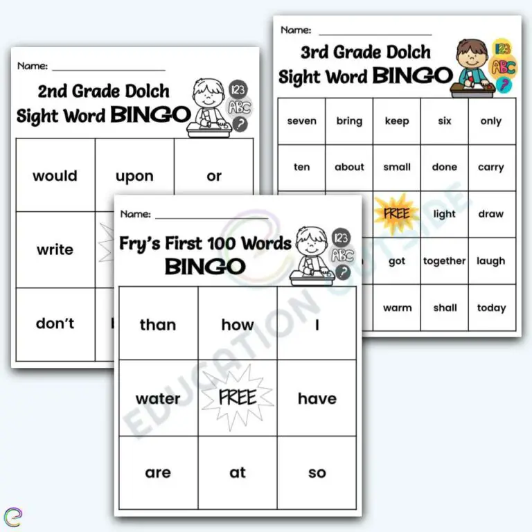 Sight Words Bingo Packet - Pre-primer to 3rd Grade & Fry's First 100!