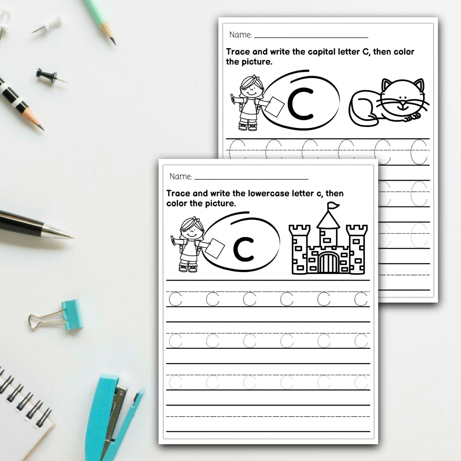 Alphabet Letters A-Z Handwriting Practice Worksheets - 52 Worksheets!