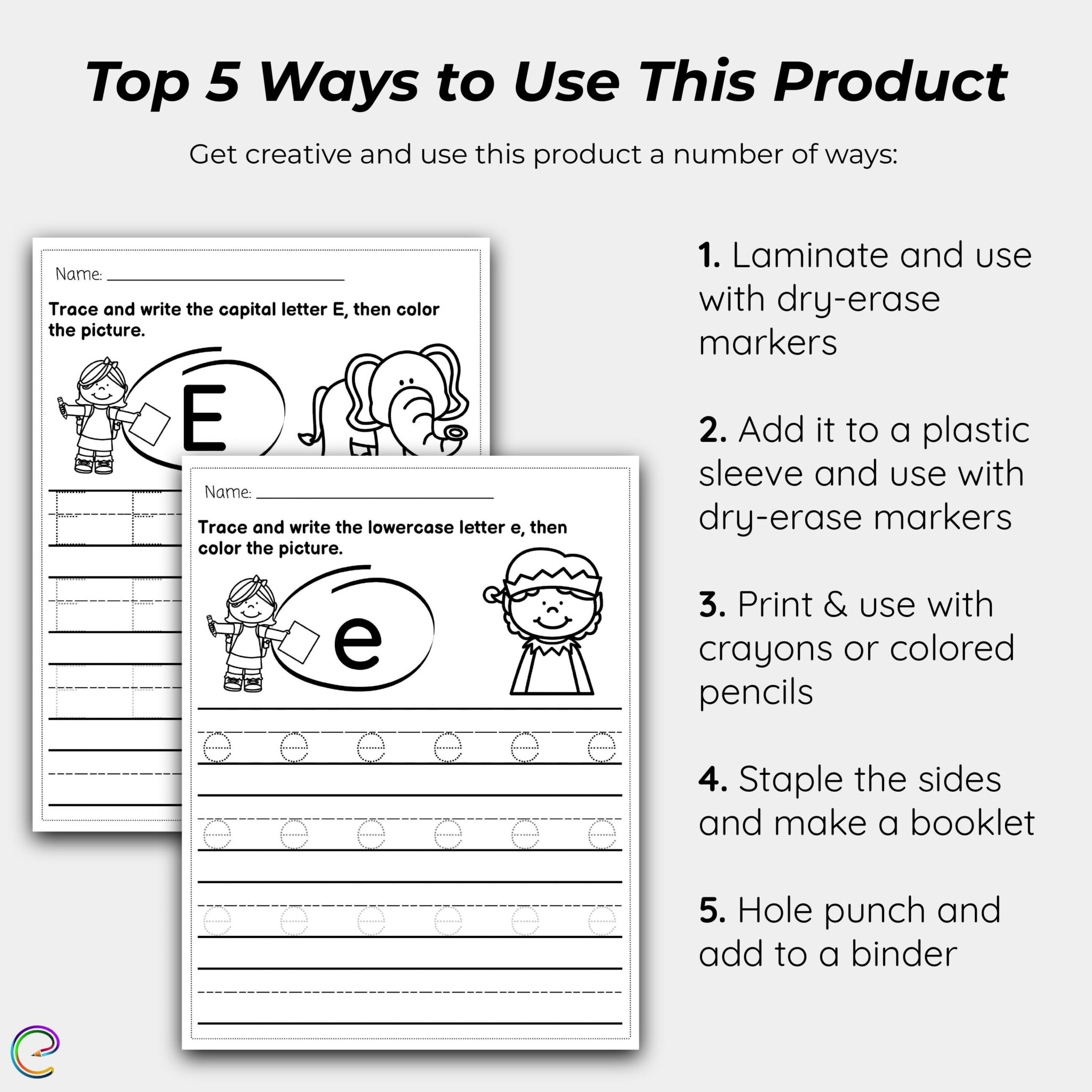 Alphabet Letters A-Z Handwriting Practice Worksheets - 52 Worksheets!