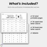 Alphabet Letters A-Z Single Letter Search - 52 Worksheets!