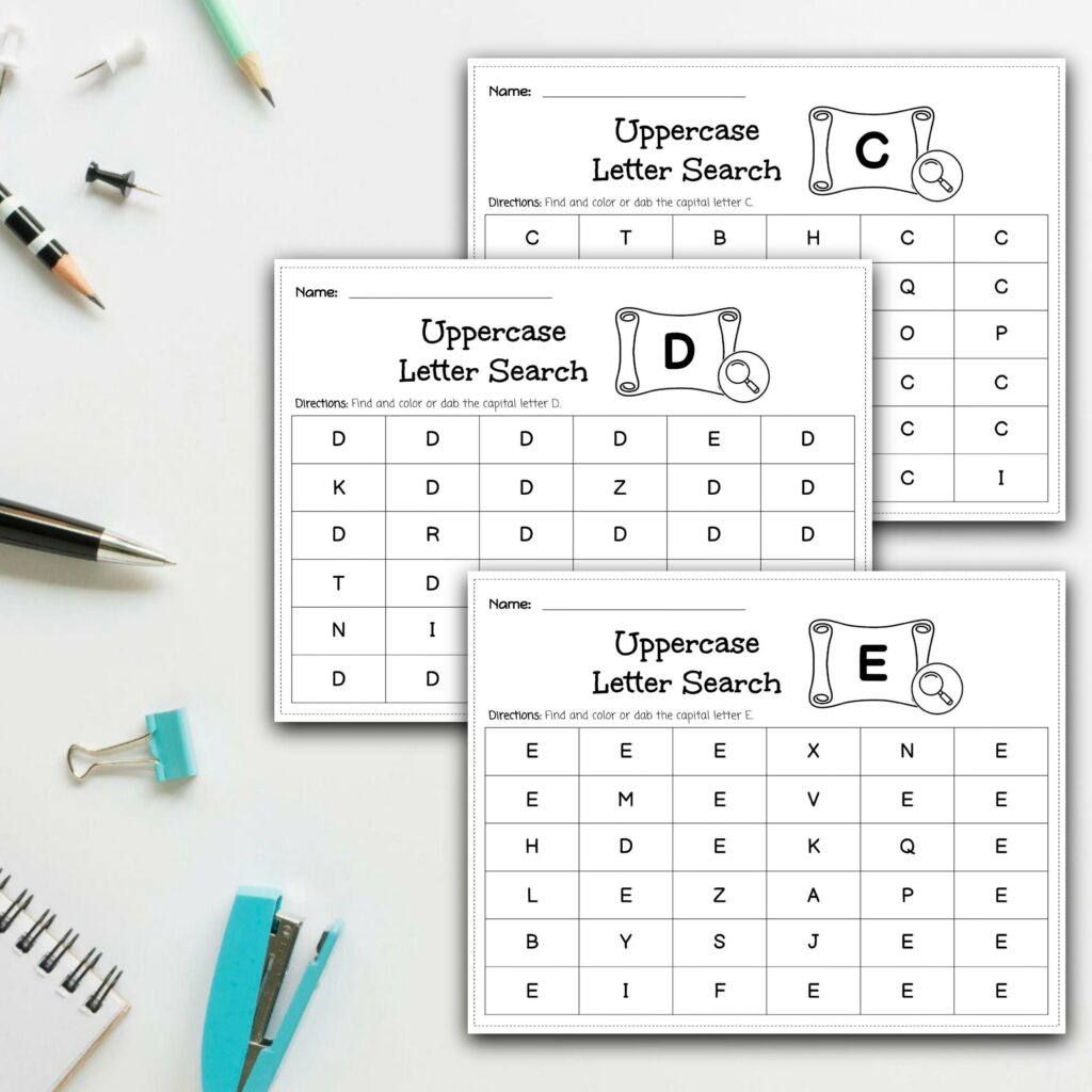 Alphabet Letters A-Z Single Letter Search - 52 Worksheets!
