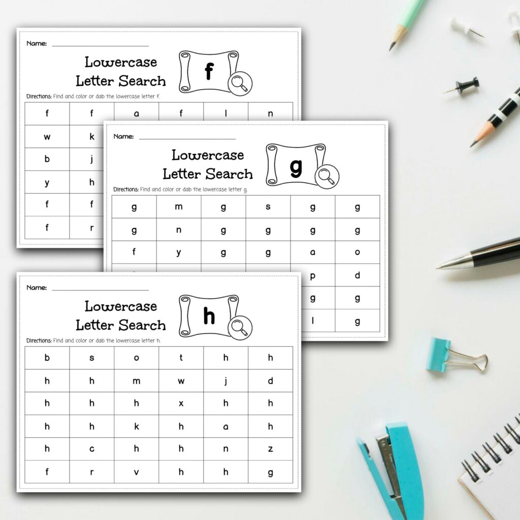 Alphabet Letters A-Z Single Letter Search - 52 Worksheets!
