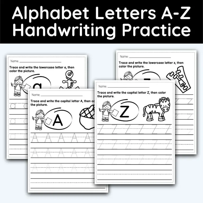 Alphabet Letters A-Z Handwriting Practice Worksheets - 52 Worksheets!