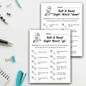 Roll a Sight Word 2 Dice Activity - 34 Worksheets!