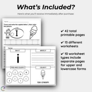 10 Interactive Letter I Worksheets - No Prep (2023) - Education Outside