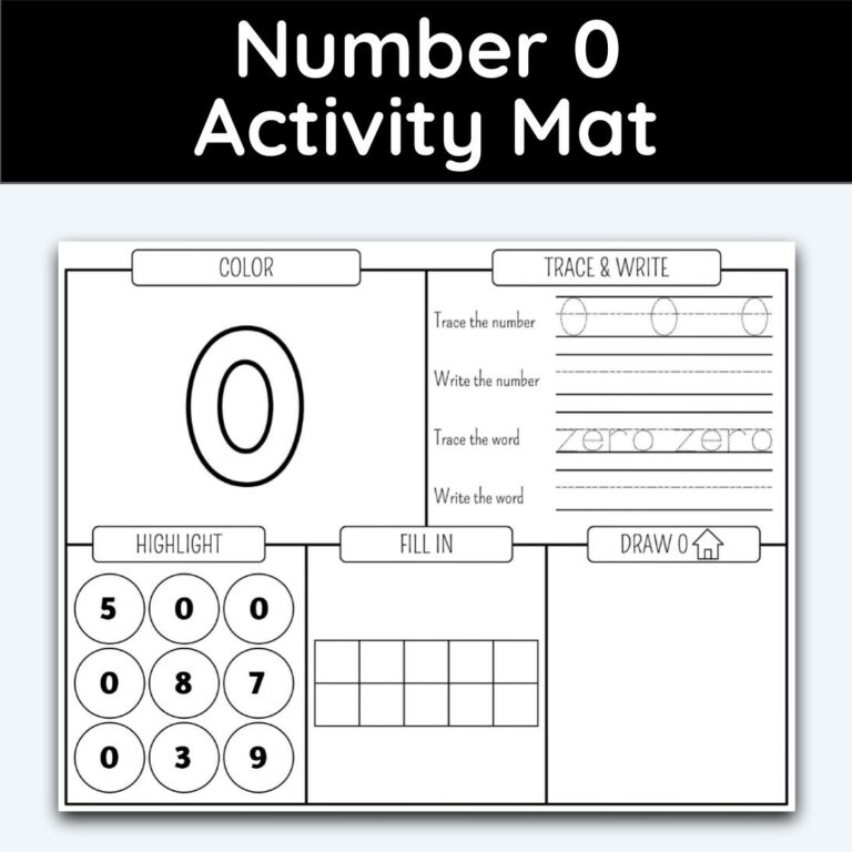 Number 0 Activity Mat