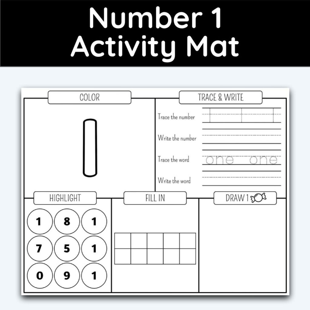 Number 1 Activity Mat