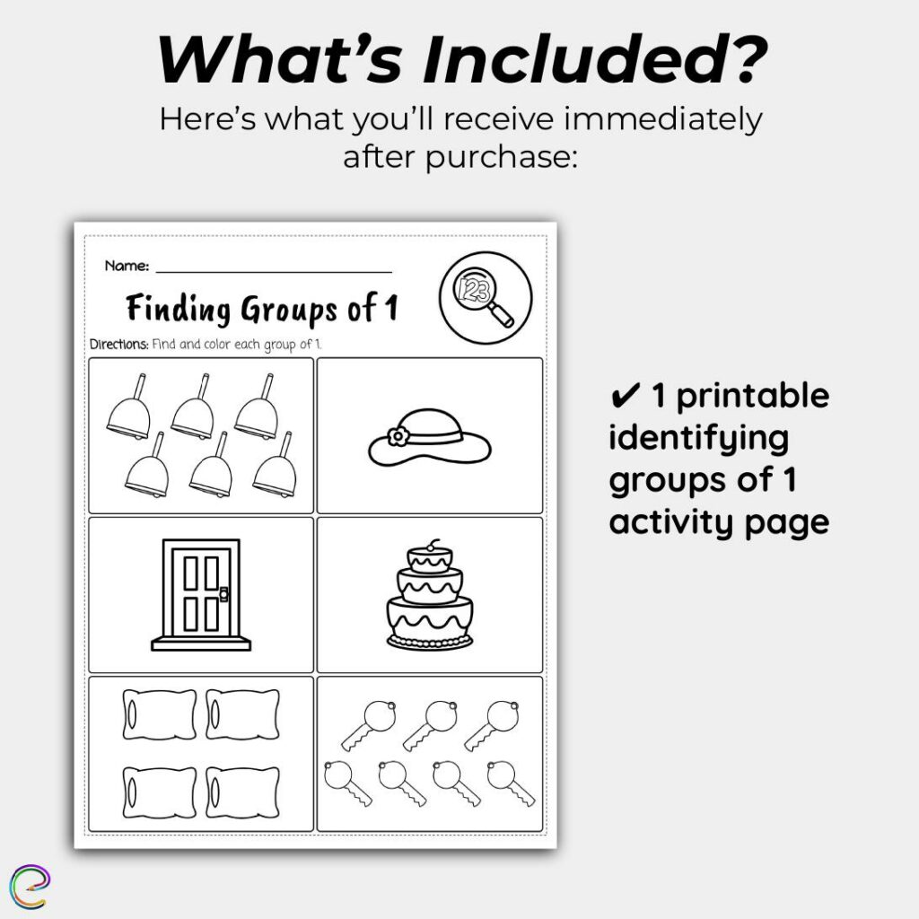 Number 1 Count and Color Groups Worksheet