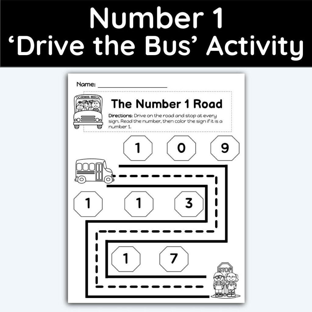 Number 1 Drive The Bus Activity Page