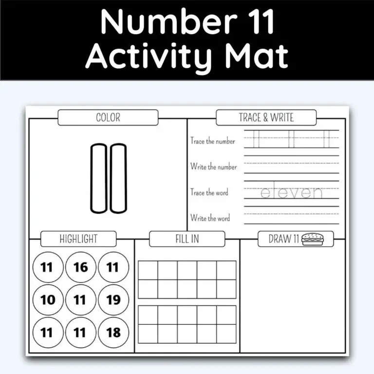 Number 11 Activity Mat
