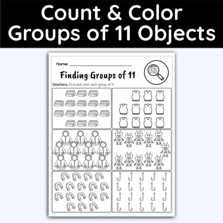 Number 11 Count And Color Groups Worksheet number-11-count-and-color-groups-worksheet