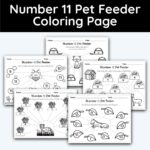 Number 11 Pet Feeder Coloring Page