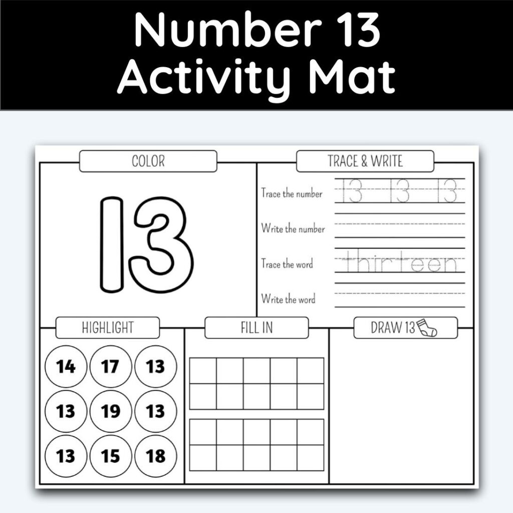 Number 13 Activity Mat