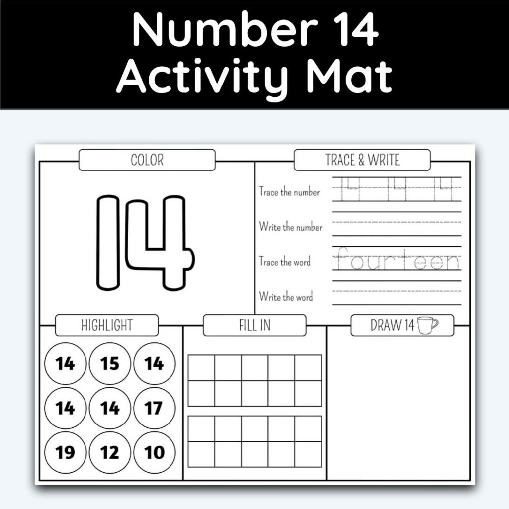 Number 14 Activity Mat