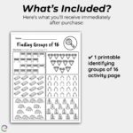 Number 16 Count and Color Groups Worksheet